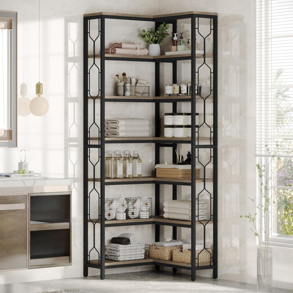 Tribesigns Corner Shelf, Bookshelf, Etagere Bookcase, Display Shelf