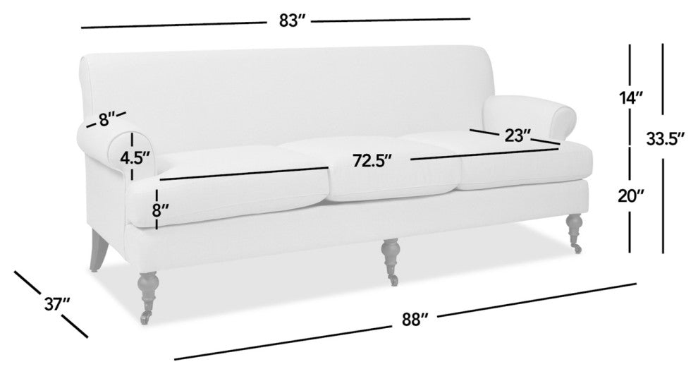 Alana Lawson 88" 3-Cushion Tight Back Sofa, Olive Green Performance Ve