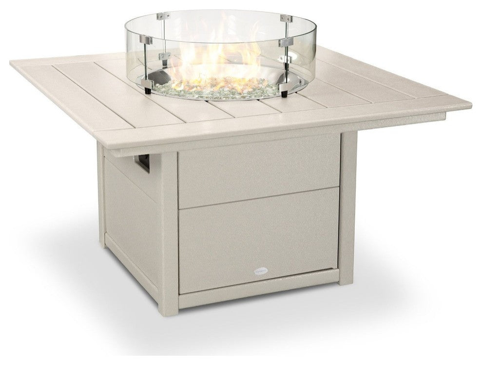 Polywood Square 42" Fire Pit Table, Sand