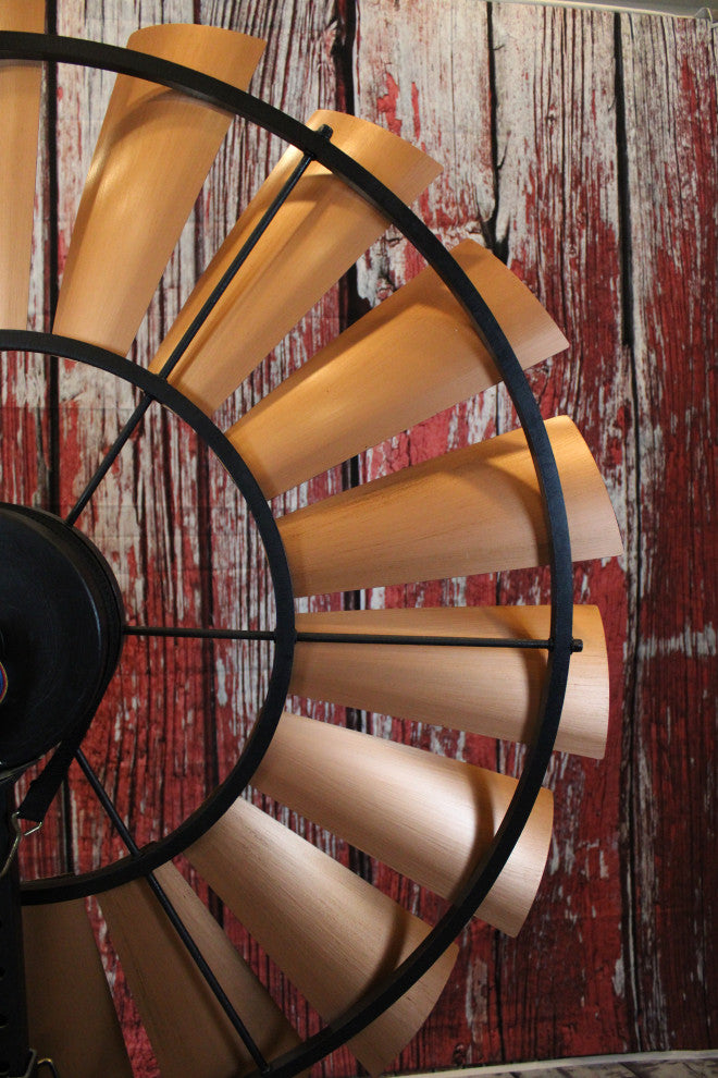 66 Inch Charred Whiskey Barrel Windmill Ceiling Fan | The Patriot