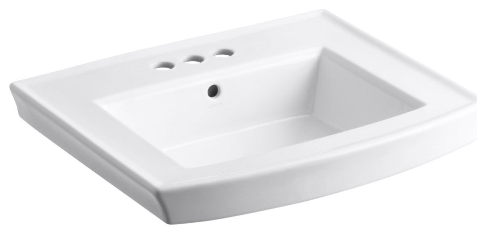 Kohler K-2358-4 Archer 24" Pedestal Bathroom Sink - White