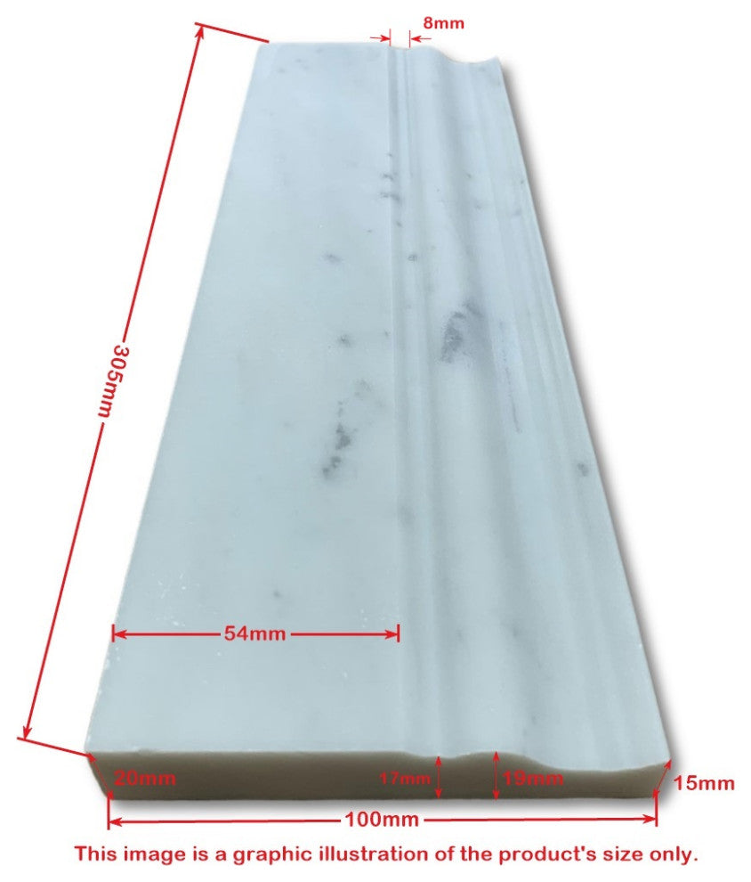 Carrara Marble Baseboard Venato Carrera Crown Molding Polished 4x12, 1