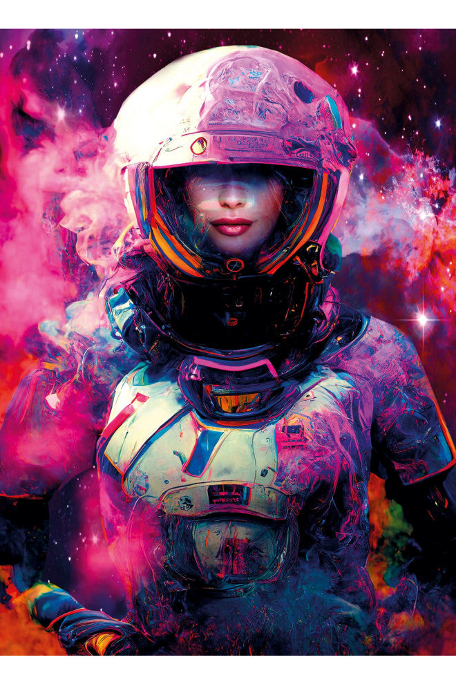 Multi-Colored Astronaut Photographic Art, Andrew Martin Space Colors,