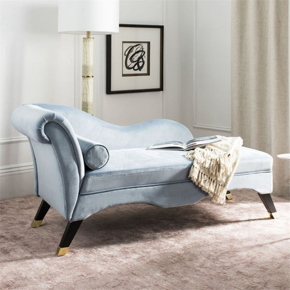 Safavieh Caiden Chaise Lounge in Slate Blue and Black