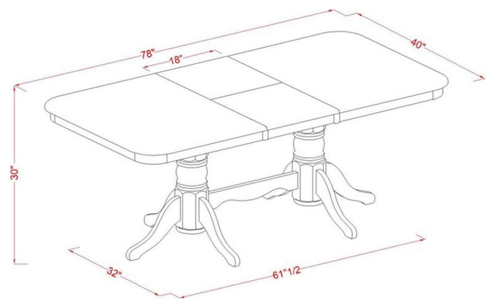 East West Furniture Napoleon 5-piece Dining Set with Linen Seat in Sad