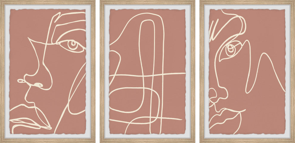 Faces of Nobody Triptych, Set of 3, 30x45 Panels