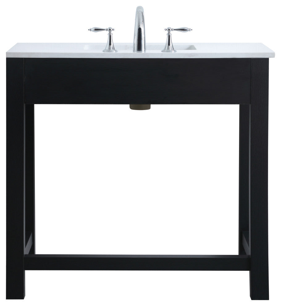 36" ADA Compliant Bathroom Vanity, Black