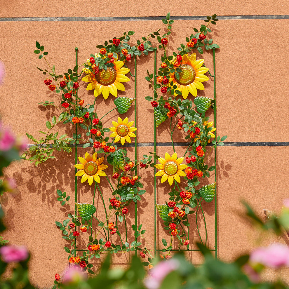 48"H Metal Sunflowers Garden Trellis