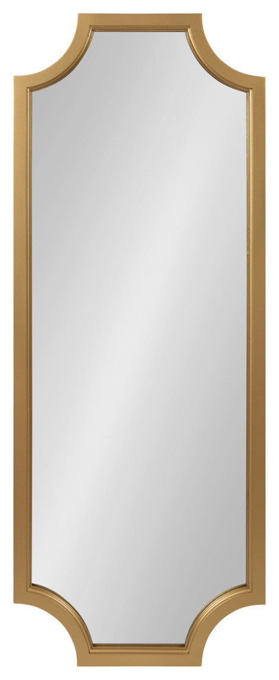 Hogan Framed Scallop Full Length Wall Mirror, Gold 18x48
