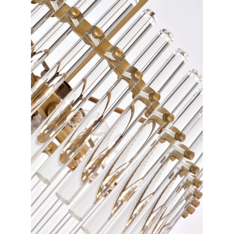 Eva 5-light Brushed Brass Crystal Chandelier