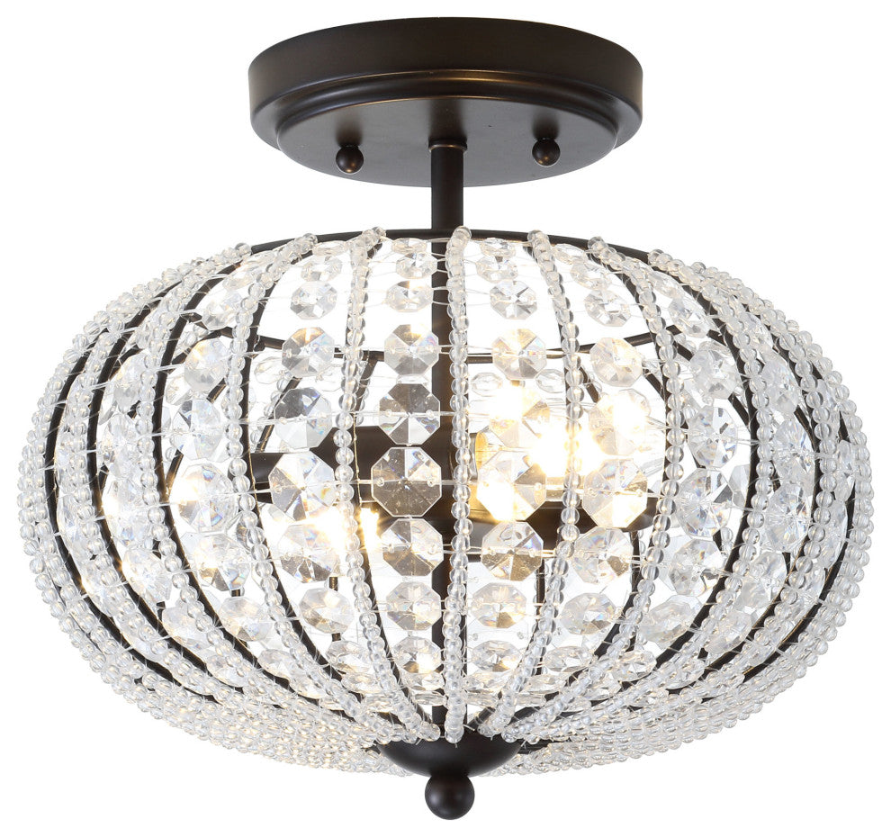 JONATHAN Y Lighting JYL9047 Catalina 2 Light 12"W LED Semi-Flush - Oil