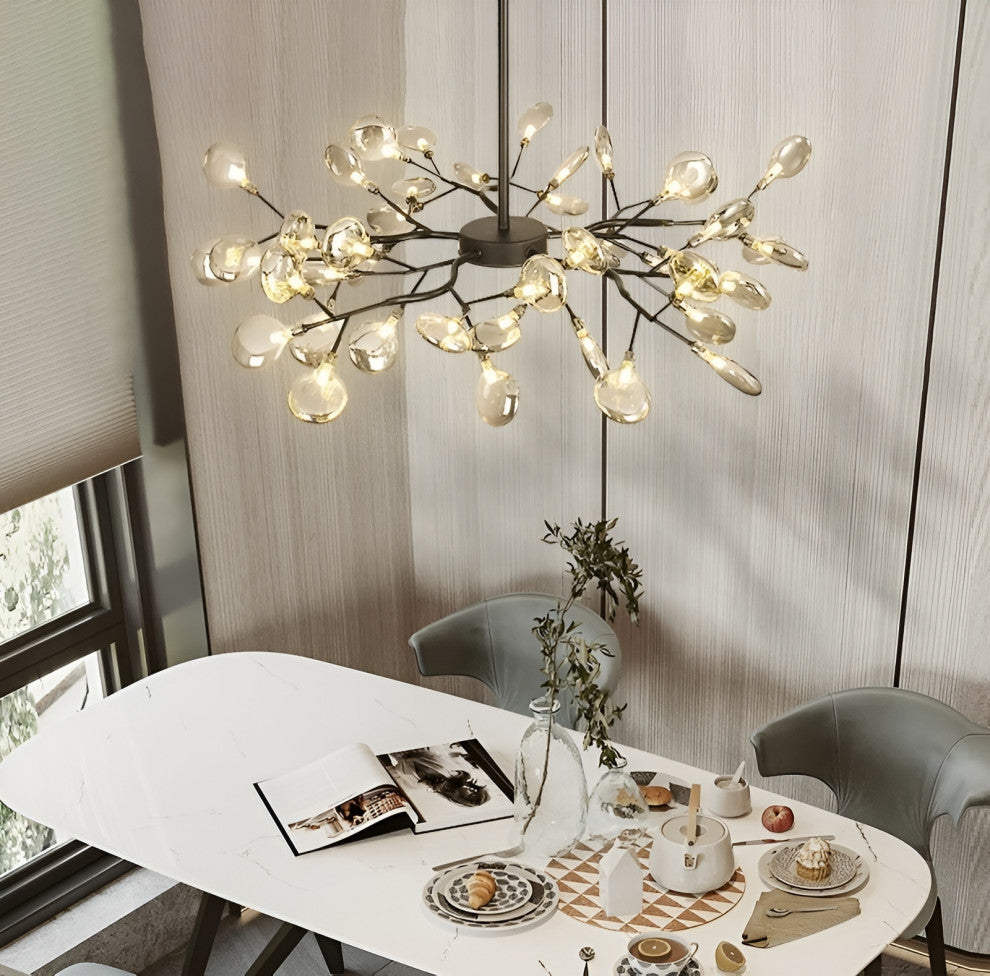 Altavilla Vicentina | Gold/Black Nordic Design Flower LED Chandelier,