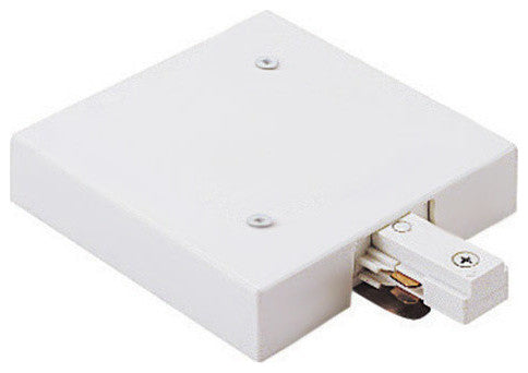 WAC Lighting J2 Track Connectors, White, T-Bar End Feed