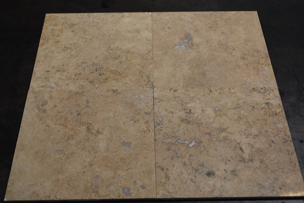 Walnut Travertine Tiles, Polished Finish, 18"x18", Set of 80