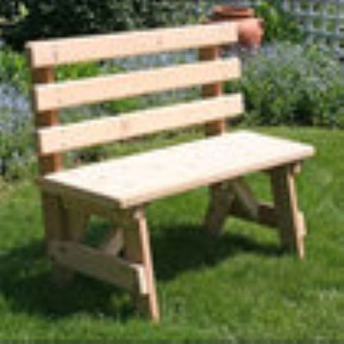 Red Cedar Backed Bench, 4'