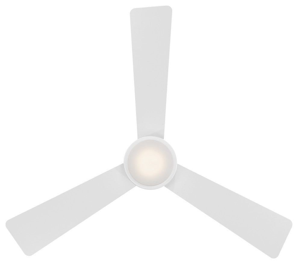 Hug Indoor/Outdoor 3-Blade Smart Ceiling Fan 52" Matte White, LED, Rem