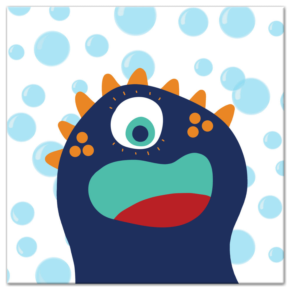 Blue Sea Monster 20x20 Canvas Wall Art