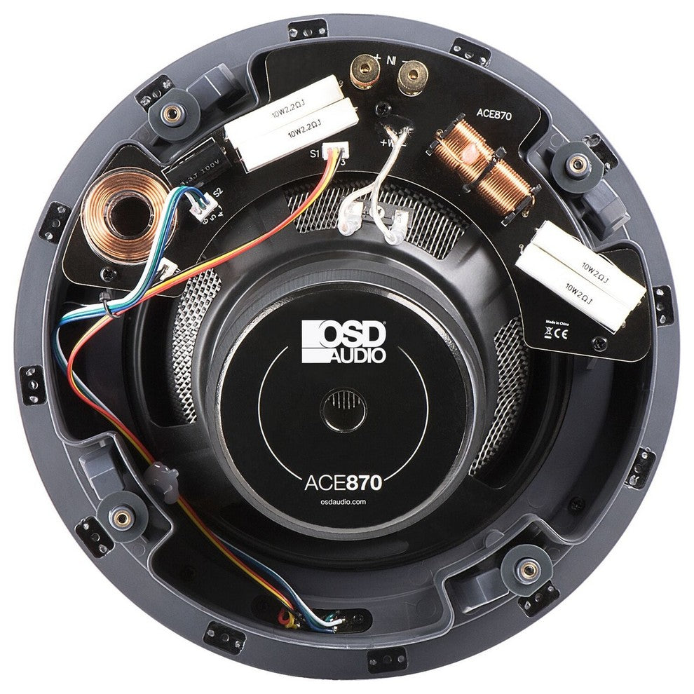 ACE870 Angled LCR Trimless In-Ceiling Speaker, 175 W, White, 8"