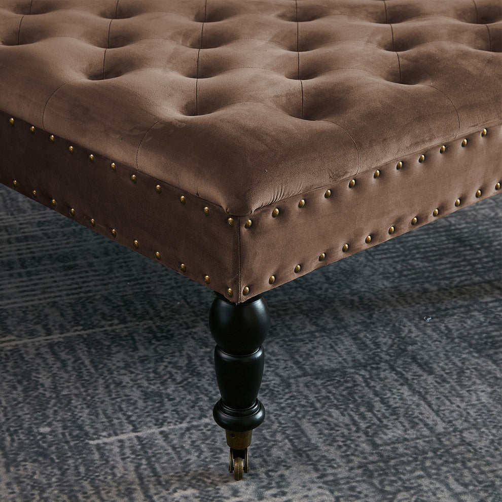 Supersoft Tuft Coffee Table Ottoman, Carafe, 33"x33"x18"