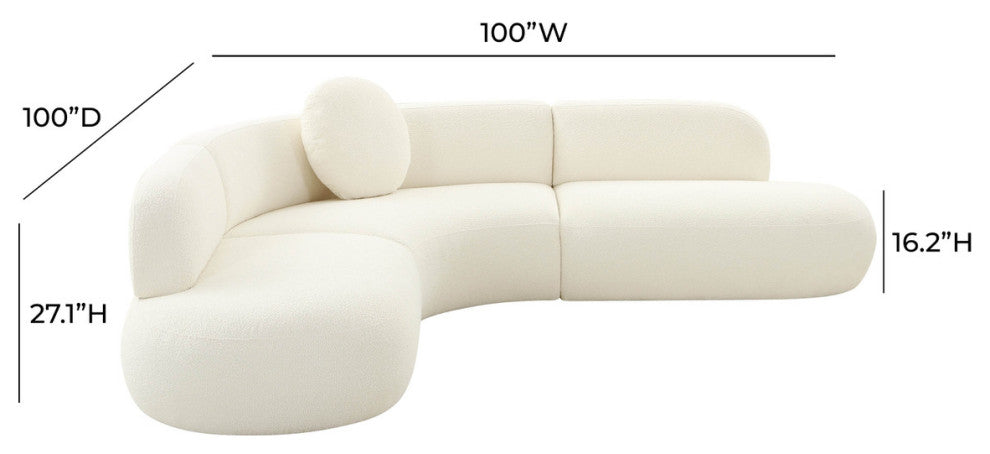 Bibi Curved Cream Boucle Sectional
