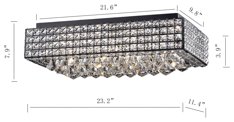 Echion 8-Light Black Flush Mount