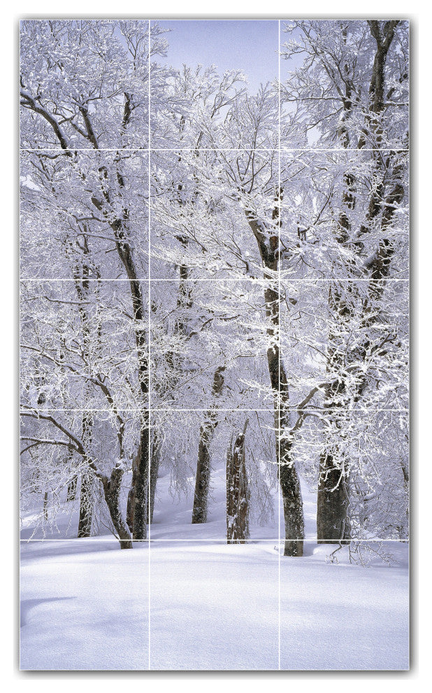 Winter Ceramic Tile Wall Mural HZ501225-35L. 24" x 40"