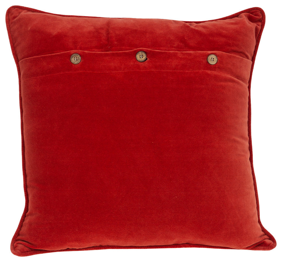 Parkland Collection Onyx Contemporary Crimson Pillow Cover With Poly I