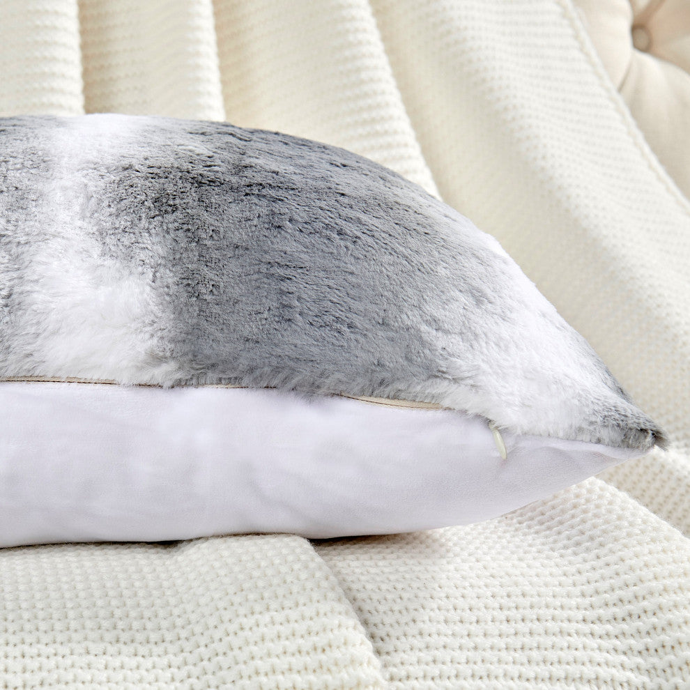 Citraka Faux Fur 2 Piece Pillow Shell Sets Quarry 20"x20"