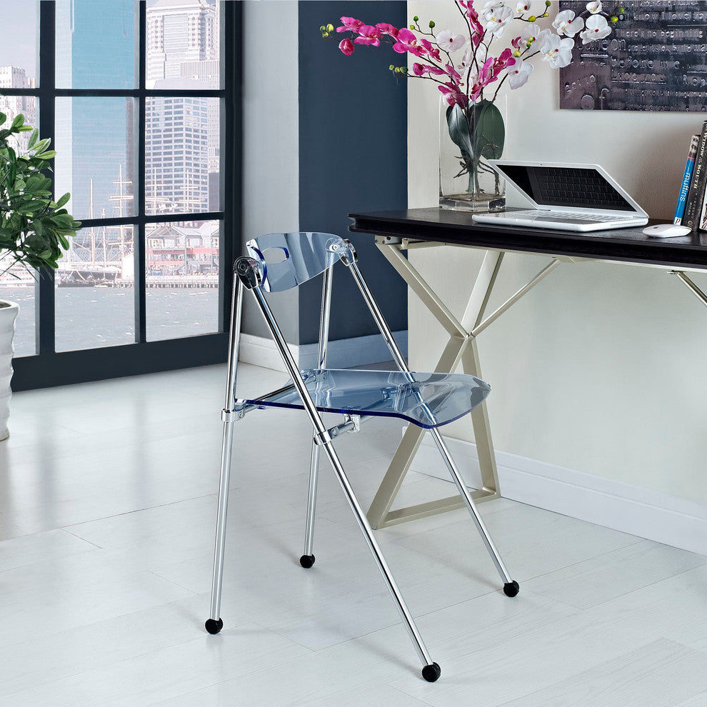 Modern Contemporary Living Room Folding Chair Light Blue