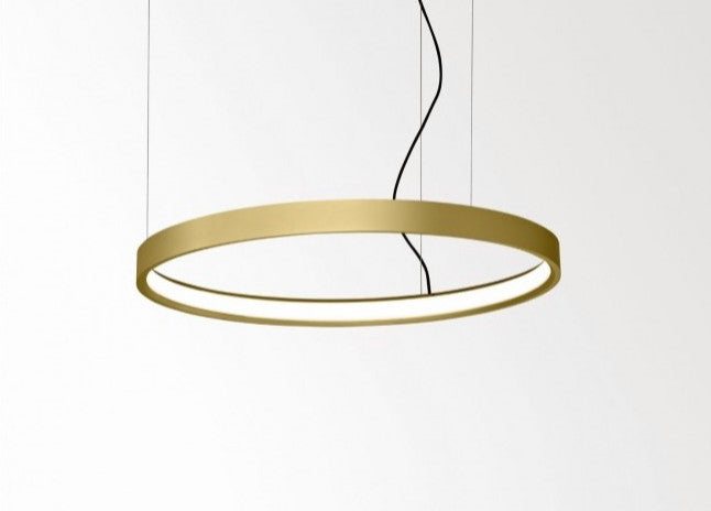 Akari Modern Circular Ring LED Chandelier, Golden, 3 Rings 16" 24" 32"