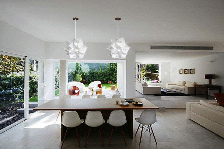 Medium Spades Pendant lighting fixtures - LED Bulb, Cool white glow
