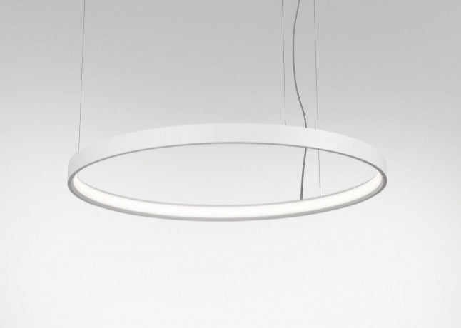 Akari Modern Circular Ring LED Chandelier, White, 3 Rings 24" 32" 40"